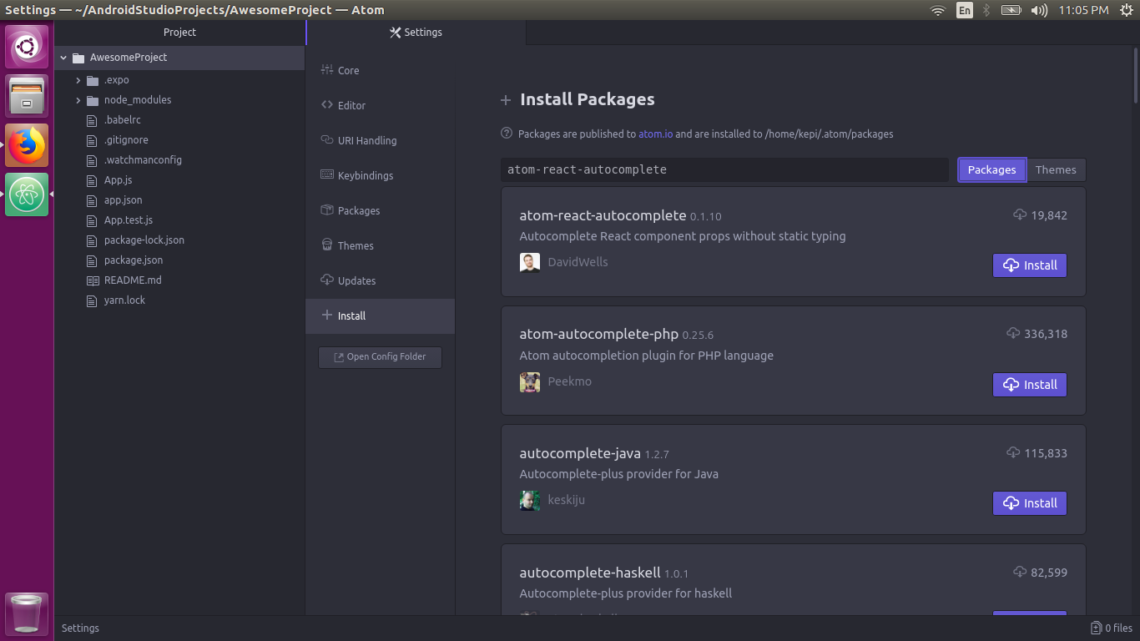 3 Steps Installation Guide for ATOM Code Editor - About React