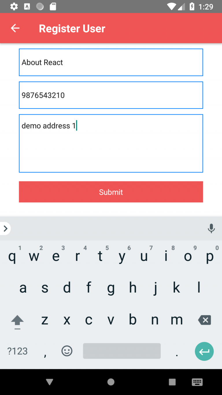 Example of SQLite Database in React Native - About React