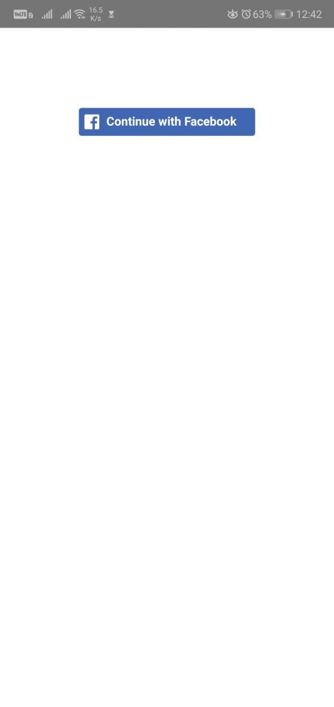 Example of Facebook Sign In integration in React Native