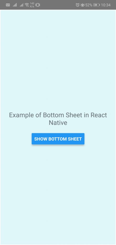 Example of Bottom Sheet in React Native - About React