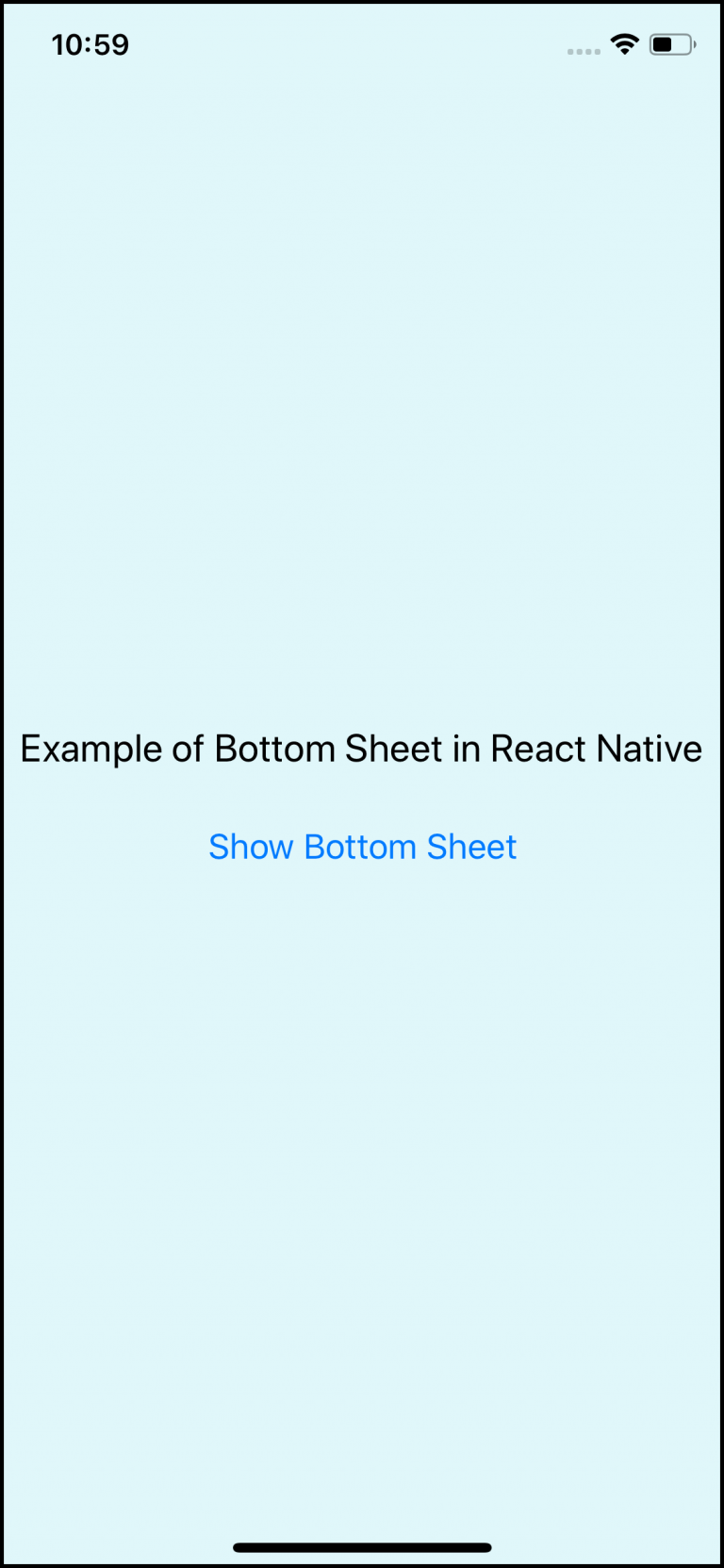 Example of Bottom Sheet in React Native - About React