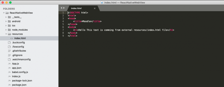 Load Local HTML File or URL in React Native using react-native-webview