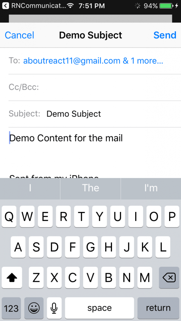 Phone Call, SMS, Email Using React Native Communication