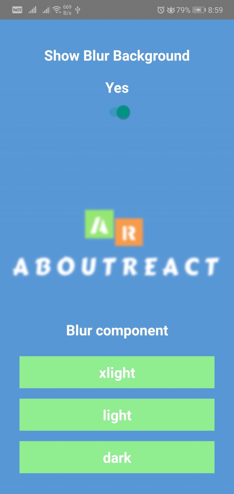 Make a Blur Background in React Native - About React