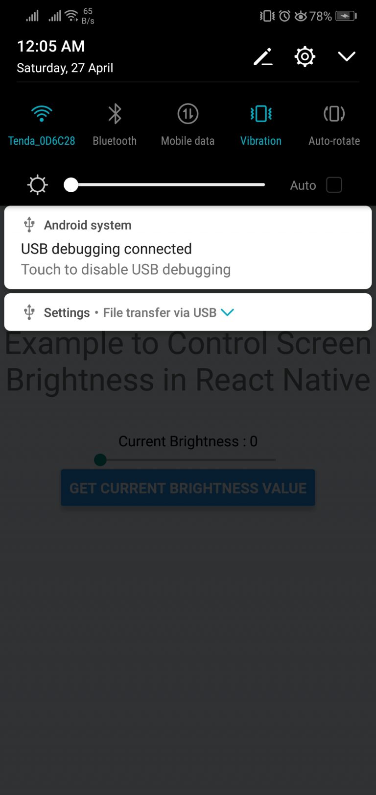 Control Device Brightness from React Native App - About React