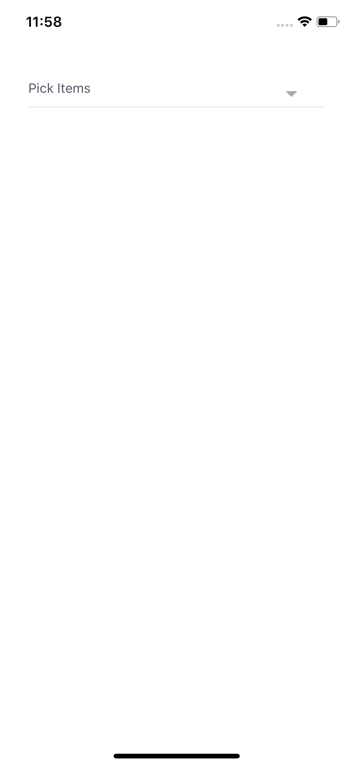 Multiple Select / Dropdown / Picker Example in React Native