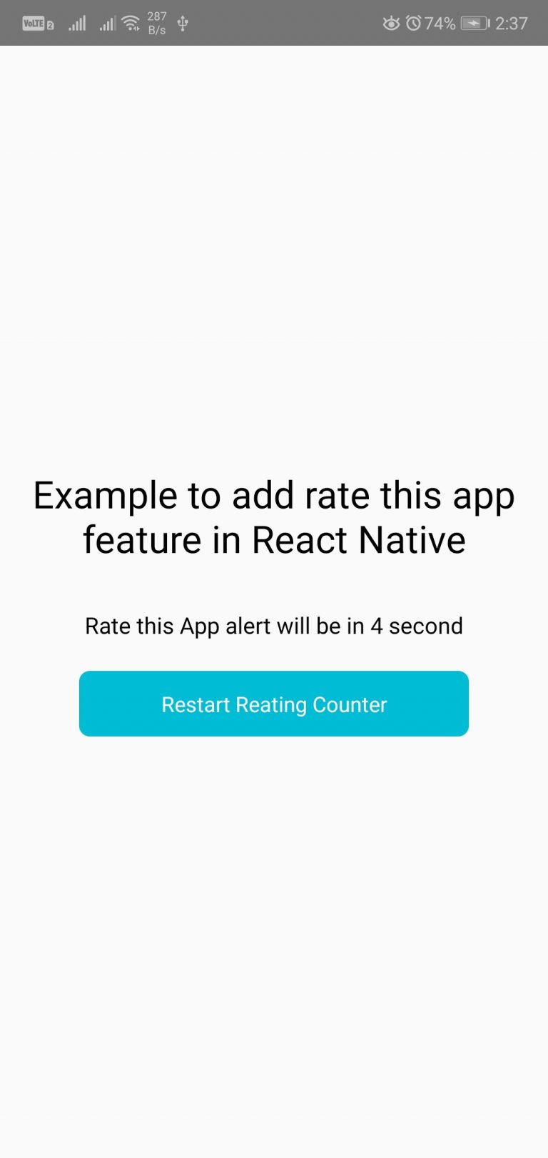 Ask to Rate your RN App on Google Play Store or Apple App Store