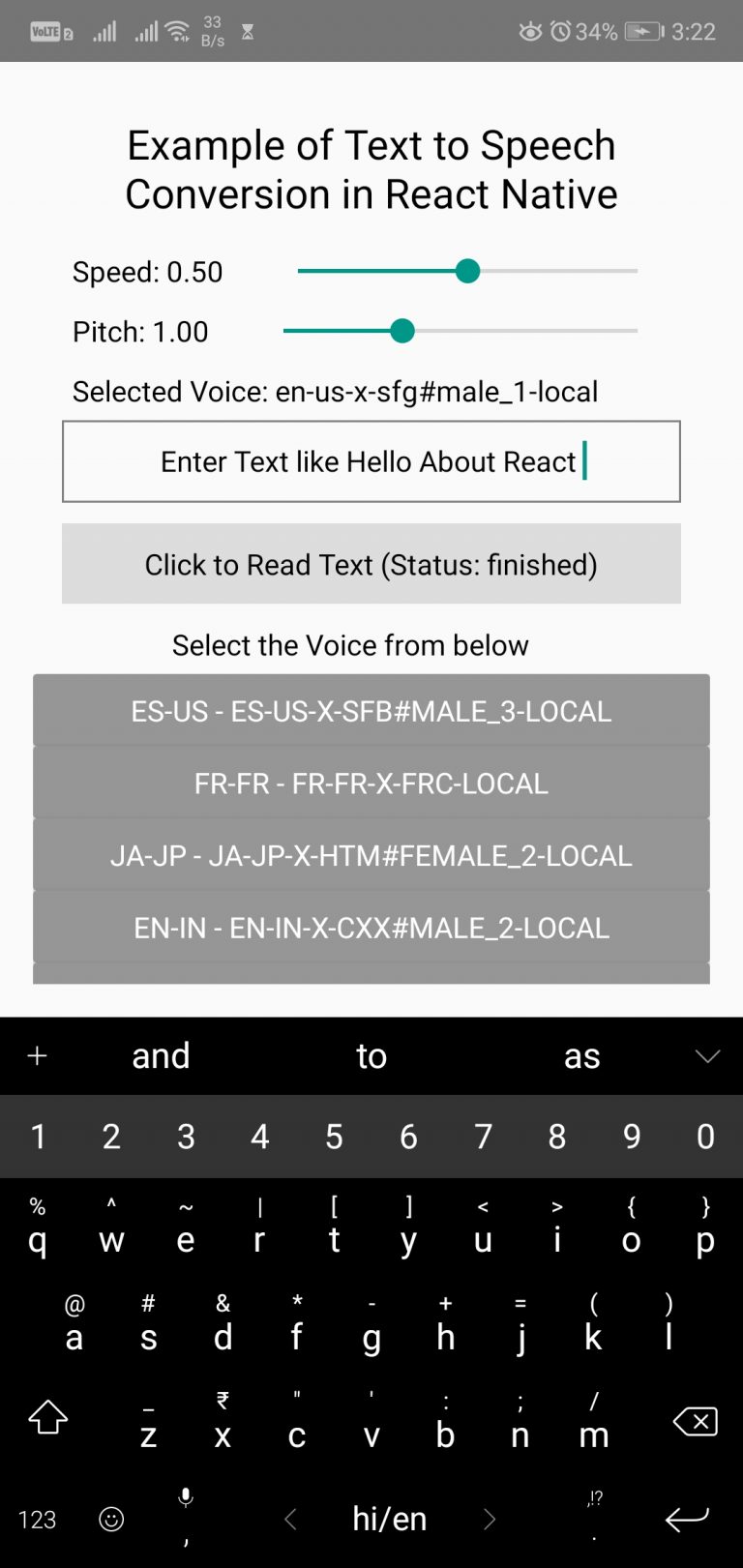 Text to Speech Conversion with Natural Voices in React Native