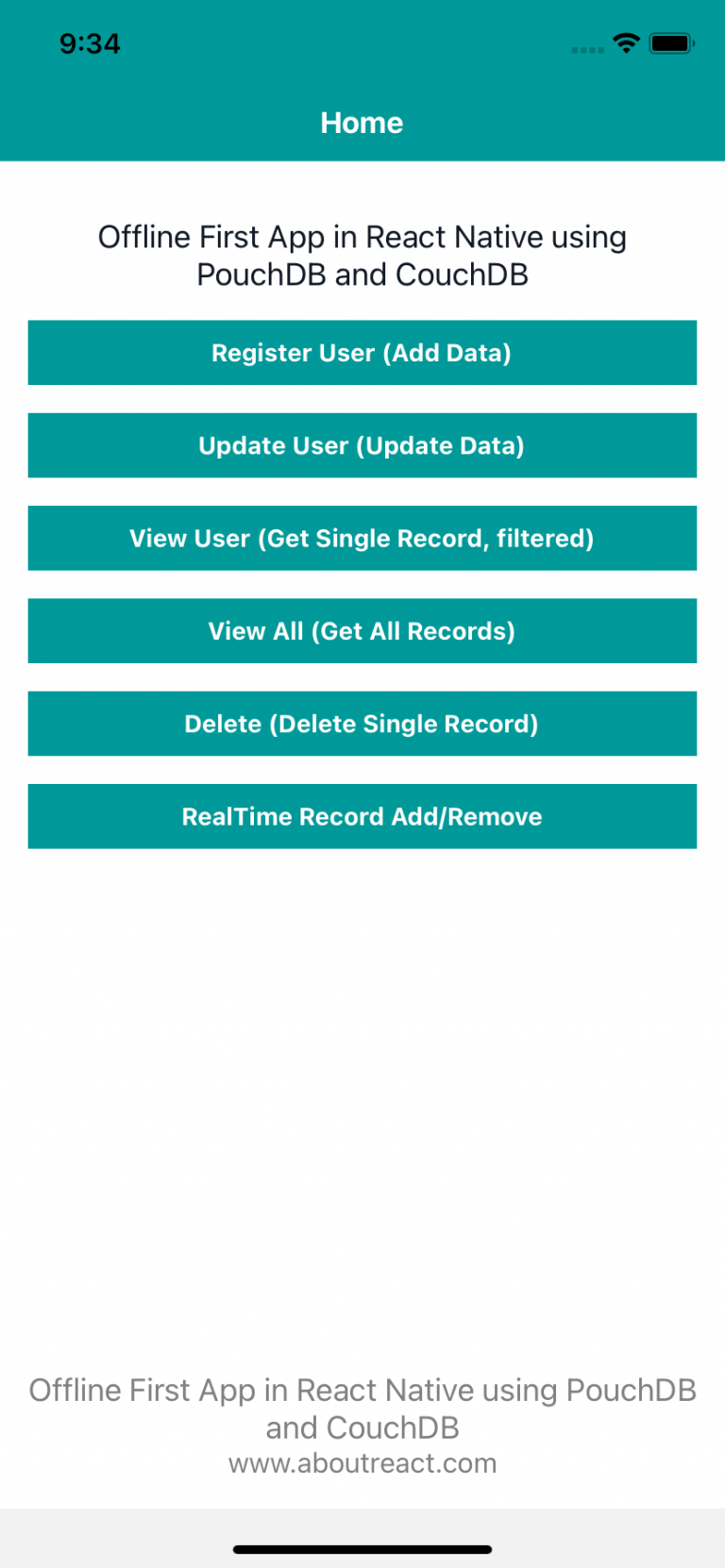 Building Offline First App in React Native using PouchDB and CouchDB