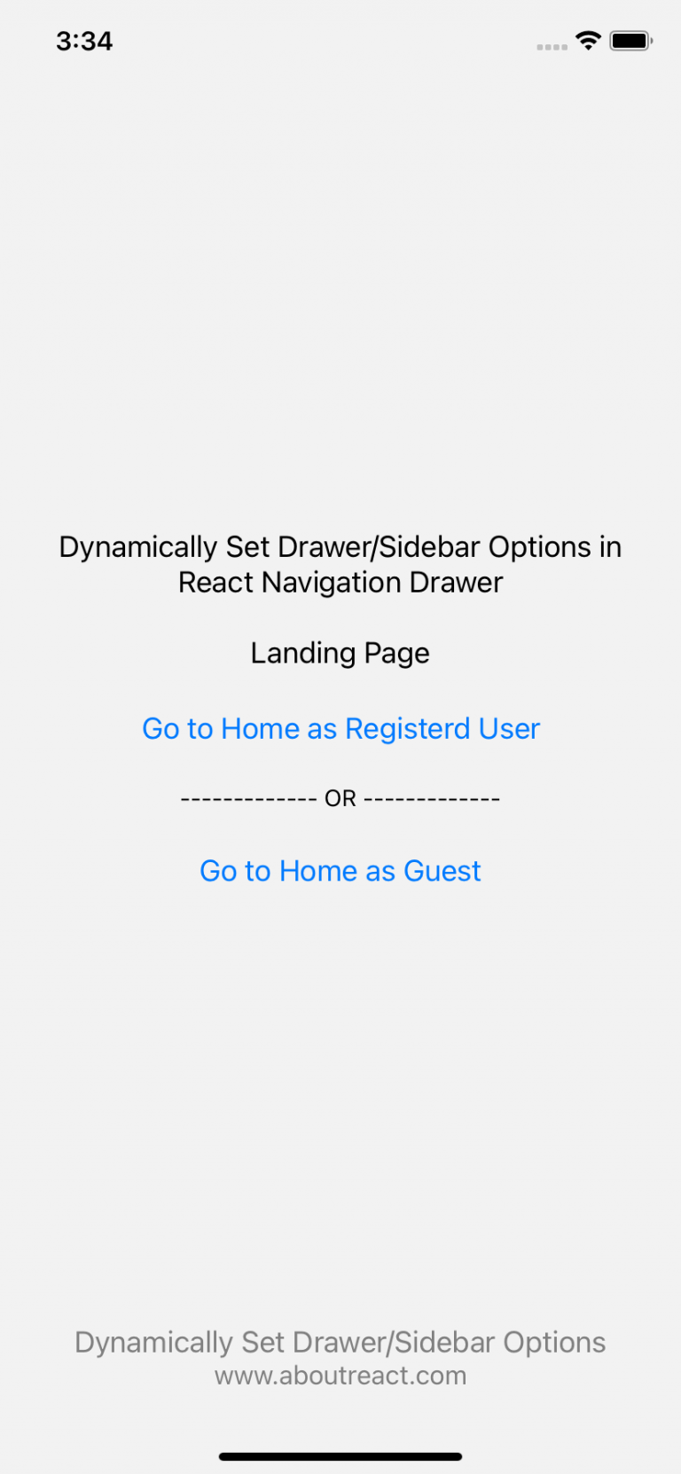Set dynamic Drawer/Sidebar Options - React Navigation Drawer