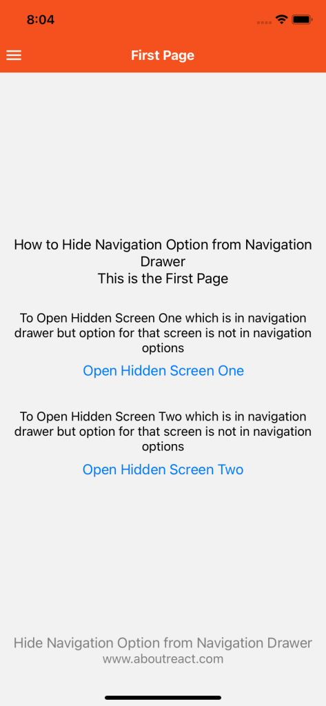How to Hide Navigation Option from Navigation Drawer / Sidebar