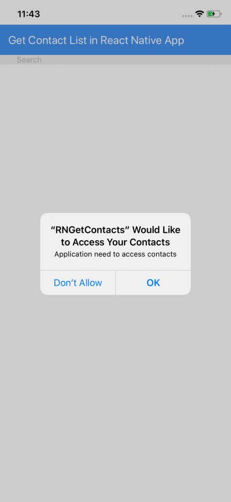 Access Device's Contact List in React Native App - About React