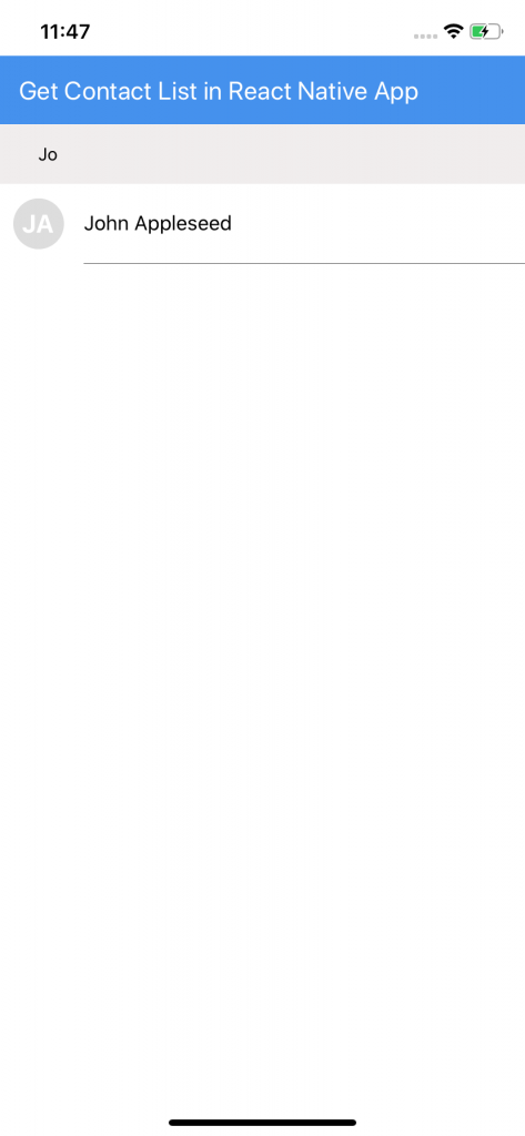 Access Device's Contact List in React Native App - About React