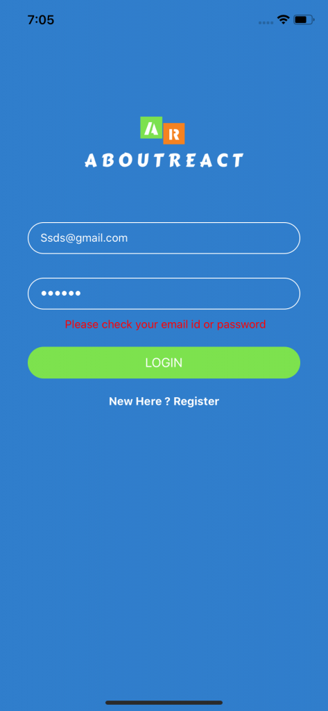 Example of Splash, Login and Sign Up in React Native - About React