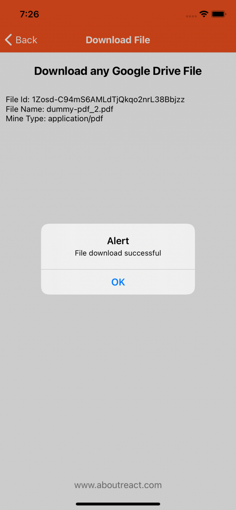 Store/Retrieve Files on Google Drive using React Native App