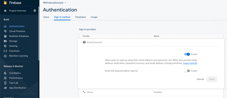 Email Authentication using Firebase Authentication in React Native App