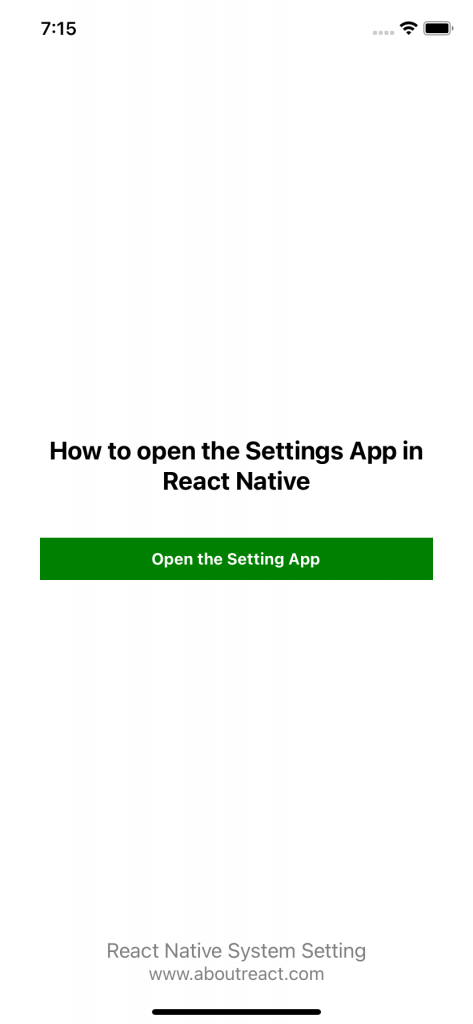 How To Open Settings App From React Native App About React